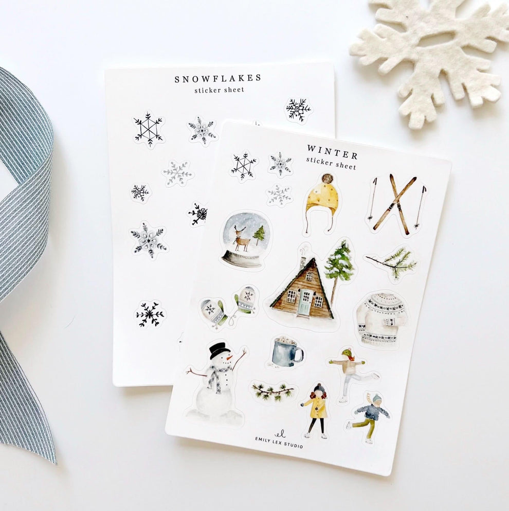winter sticker sheets – emily lex studio